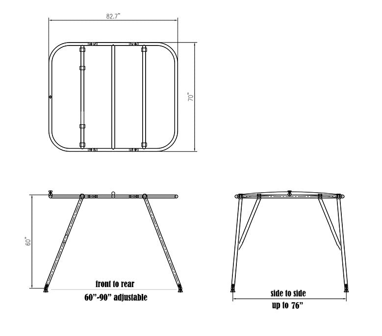 Universal WalkAround & Dual Console Boat T‑Top Bimini with Integrated ...